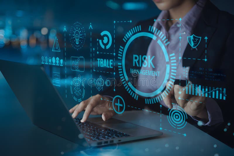 Digital Risk Management Business Strategy Modern Technology Laptop ...