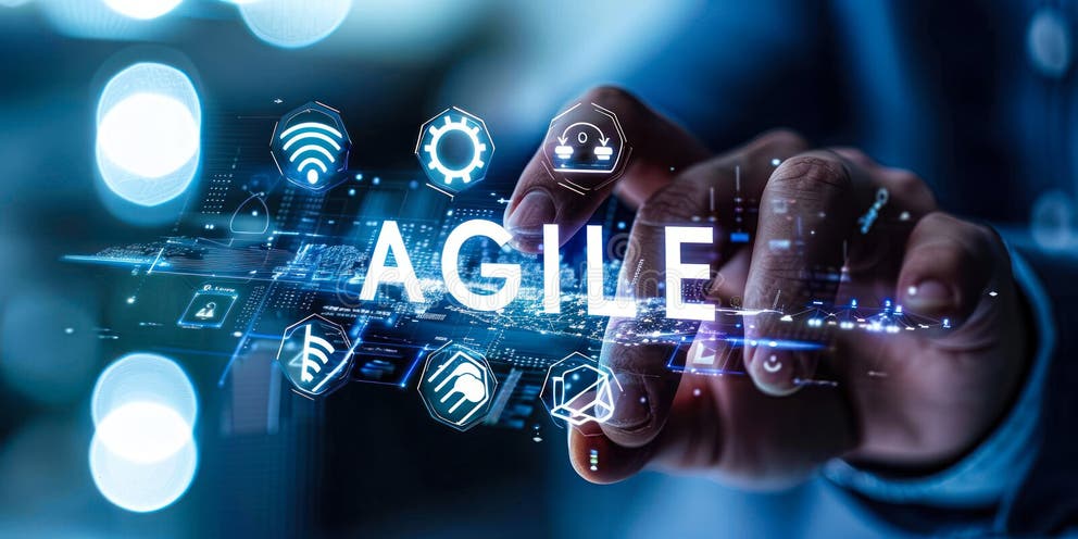 Businessperson Utilizing Agile Methodology Framework with Virtual ...