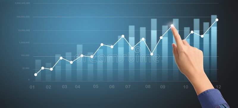 Businessman Plan Graph Growth Increase of Chart Positive Indicators in ...