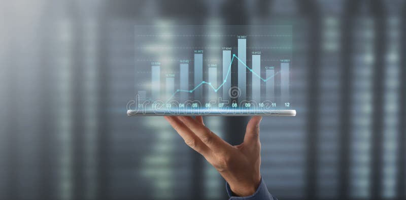 Businessplan Graph Growth and Increase of Chart Positive Indicators in ...