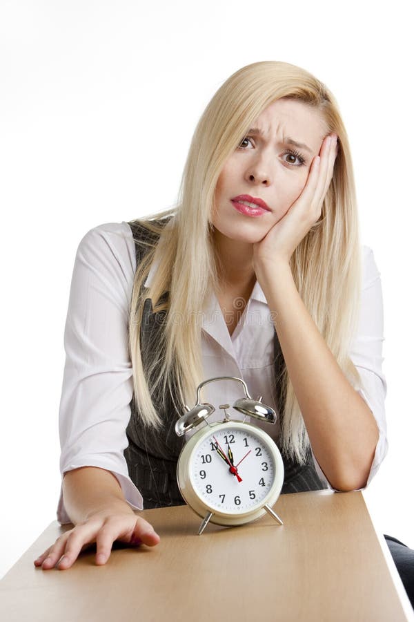Business Woman Feeling Stressed Pressured by Lack of Time Stock Photo ...