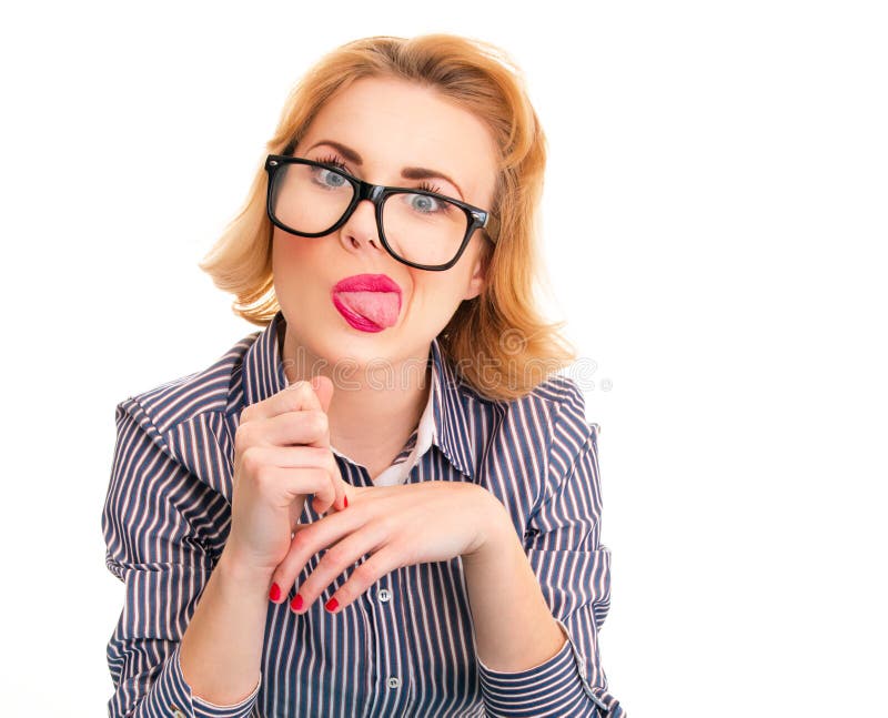 Businesswoman stock image. Image of face, mocking, female - 28682971