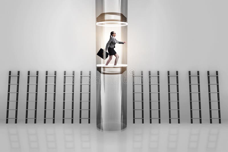 The Businesswoman in Accelerated and Fast Promotion Concept Stock ...