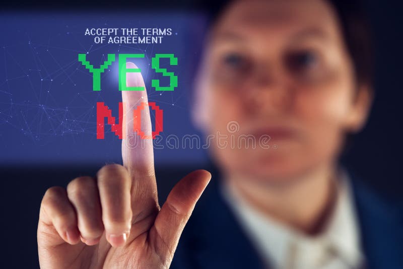 Businesswoman Accepting the Terms of Agreement Stock Photo - Image of ...