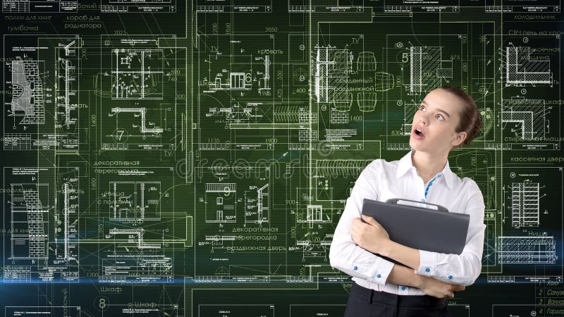 Businesswoman Architect Engineer Construction Design and Business ...