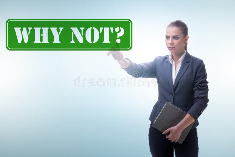 Businesswoman Asking the Question Why Not Stock Photo - Image of symbol ...