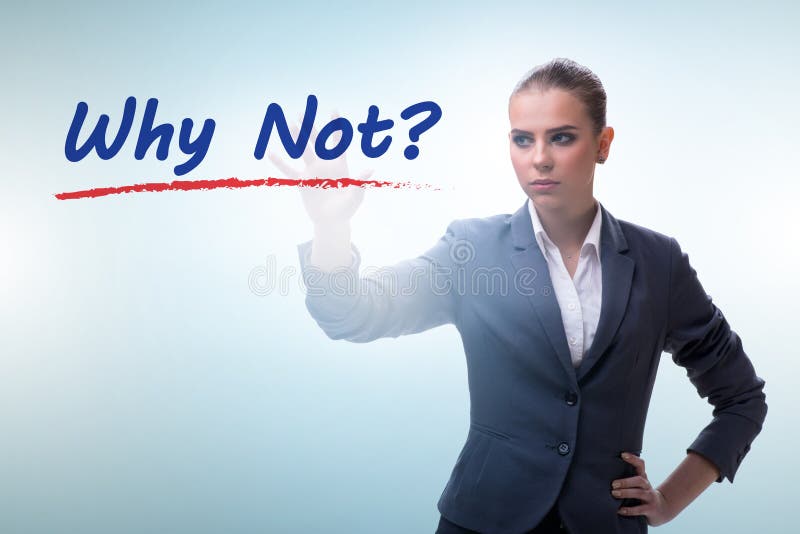 Businesswoman Asking the Question Why Not Stock Photo - Image of ...