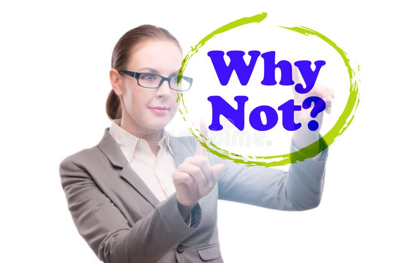 Businesswoman Asking the Question Why Not Stock Photo - Image of idea ...