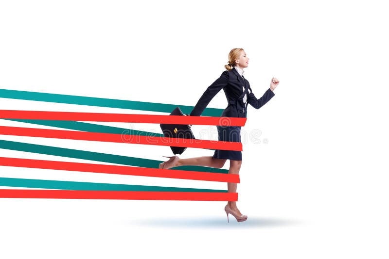 Businesswoman Being Harnessed and Restricted Stock Image - Image of ...