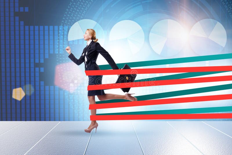 Businesswoman Being Harnessed and Restricted Stock Image - Image of ...