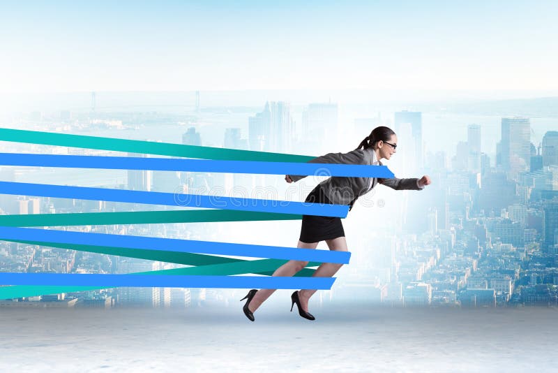 Businesswoman Being Harnessed and Restricted Stock Photo - Image of ...