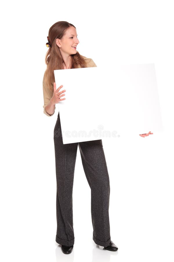 Businesswoman - Blank Check Stock Photo - Image of person, full: 16463940