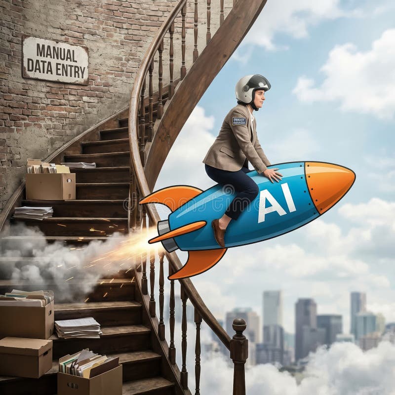 Escape Manual Data Entry with AI Stock Image - Image of city, modern ...