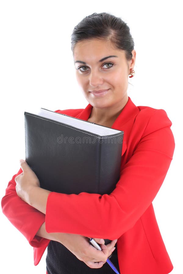 Businesswoman with book stock photo. Image of positive - 15239108
