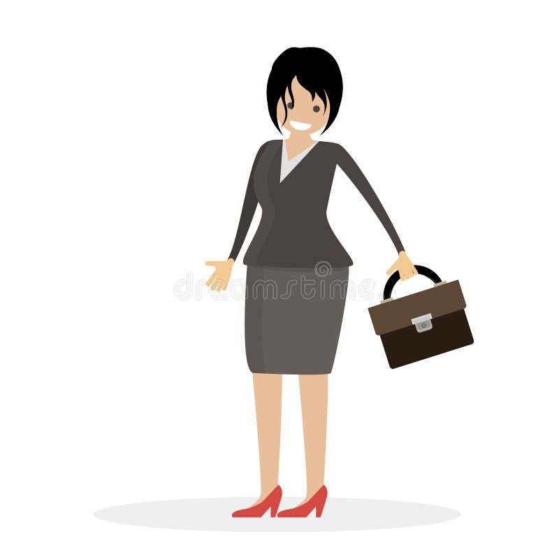 Businesswoman with Briefcase Vector Character Flat People Illustration ...