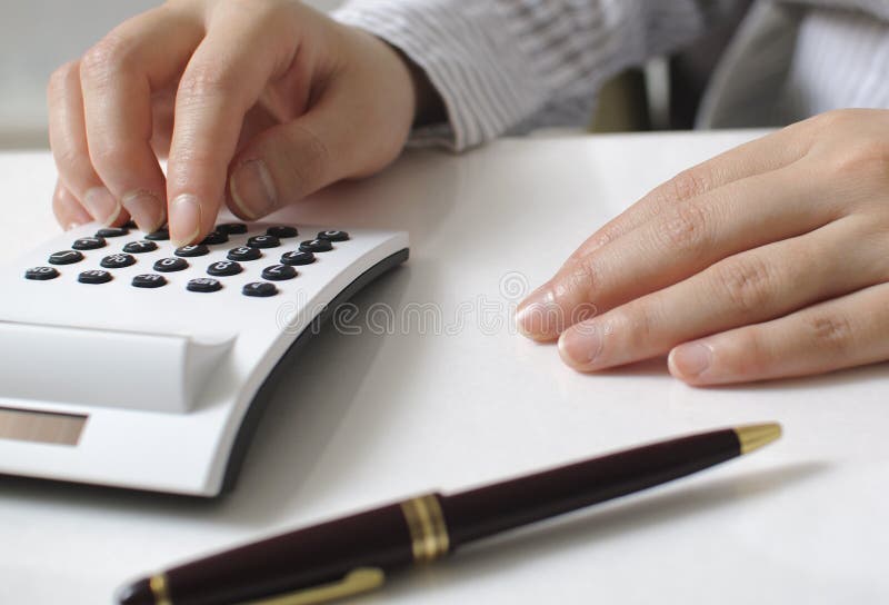 Businesswoman Calculating Expenses Stock Image - Image of ...