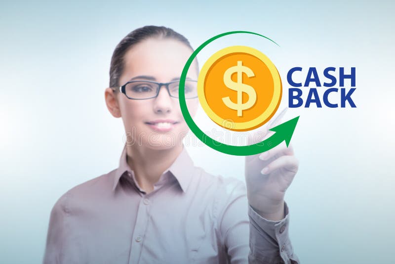 Businesswoman in the Cash Back Concept Stock Image - Image of card ...