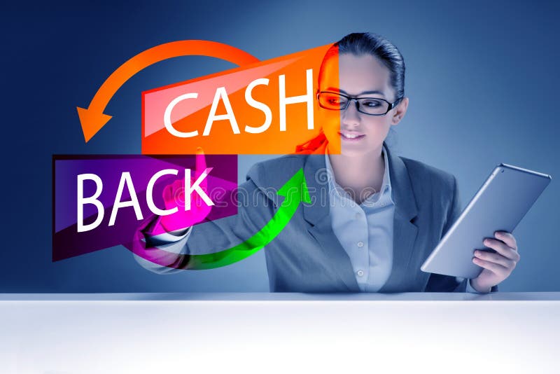 Businesswoman in the Cash Back Concept Stock Photo - Image of ...