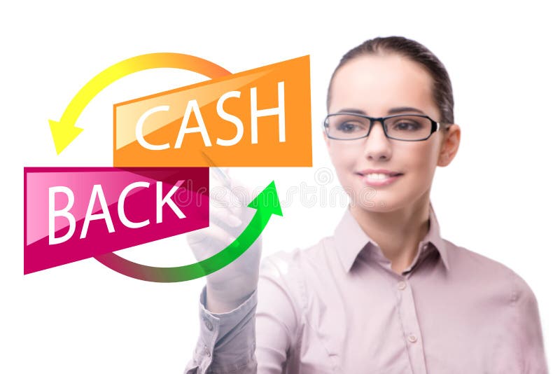 Businesswoman in the Cash Back Concept Stock Image - Image of online ...