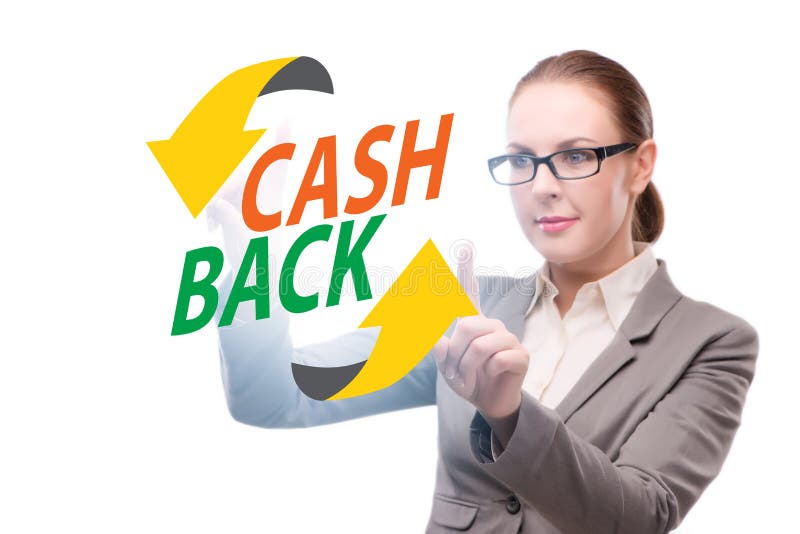 Businesswoman in the Cash Back Concept Stock Image - Image of marketing ...