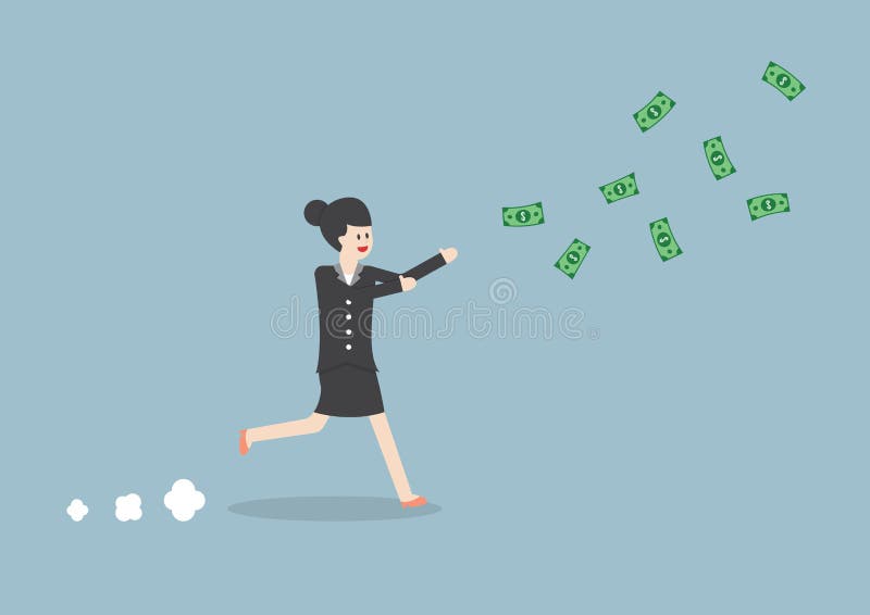 Woman Chasing Money Stock Illustrations – 120 Woman Chasing Money Stock ...