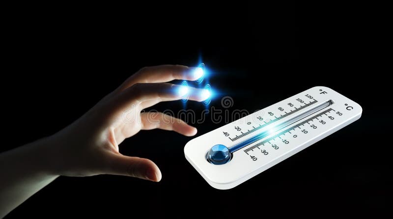 Businesswoman Checking the Temperature Drop 3D Rendering Stock ...