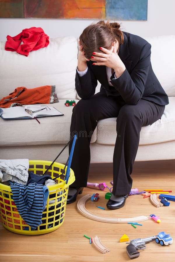 Businesswoman and Children S Mess Stock Image - Image of living, smart ...