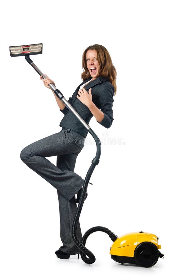 Businesswoman Cleaning with Cleaner Stock Photo - Image of business ...