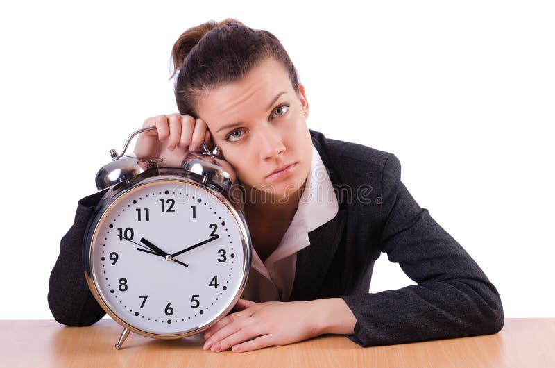 Businesswoman with Clock Missing Stock Photo - Image of female, funny ...