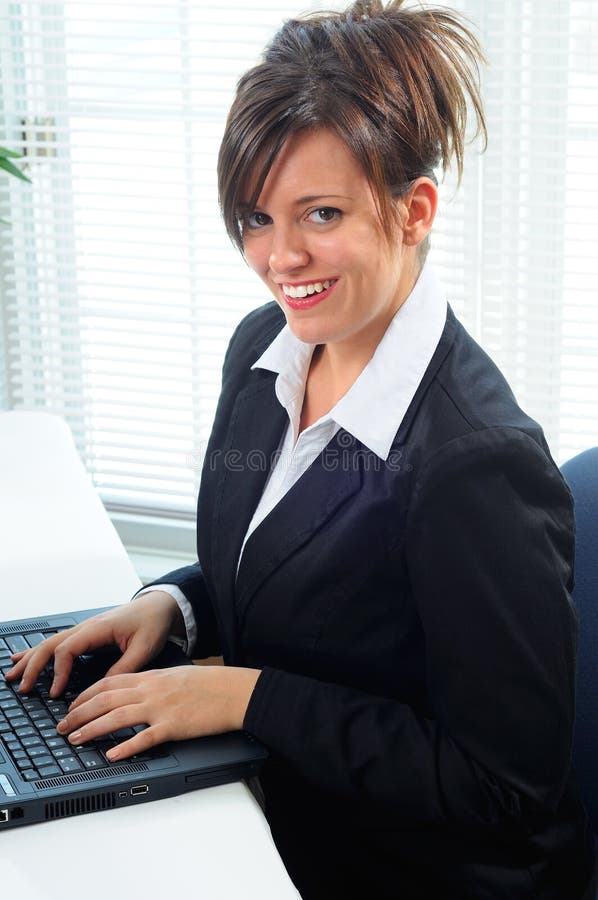 Woman and Computer stock image. Image of dating, female - 2384503