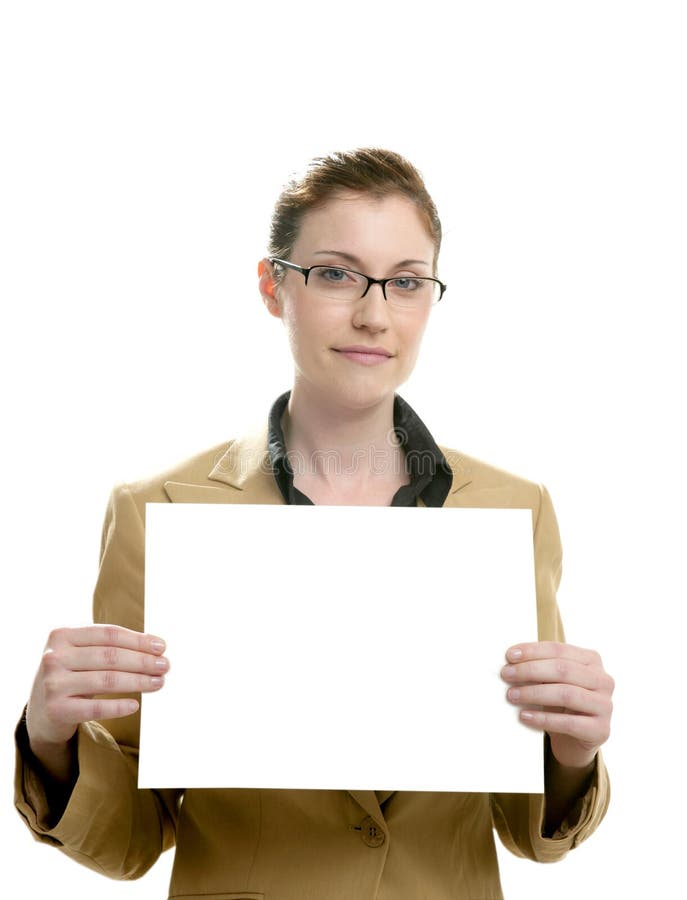 Businesswoman with Copy Space in Hands Stock Image - Image of beauty ...