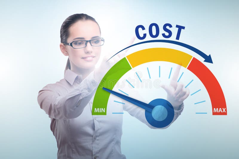 Businesswoman in Cost Management Concept Stock Photo - Image of ...