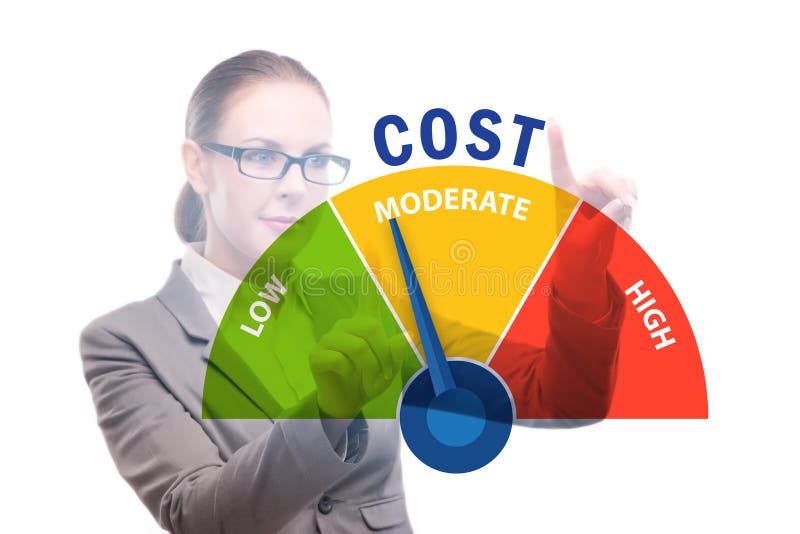 Businesswoman in Cost Management Concept Stock Image - Image of ...