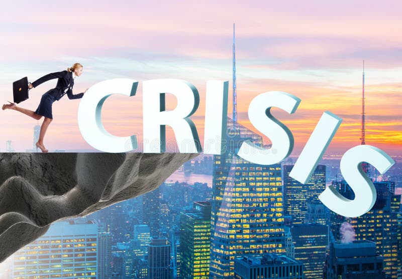 Businesswoman in Crisis Management Concept Stock Image - Image of ...
