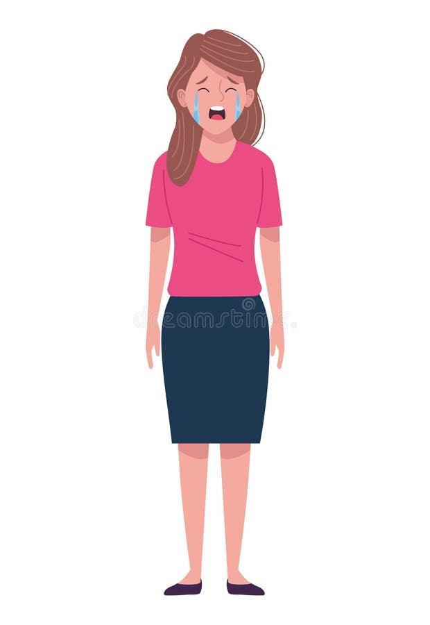 Businesswoman Crying Extressed Avatar Character Stock Illustration ...