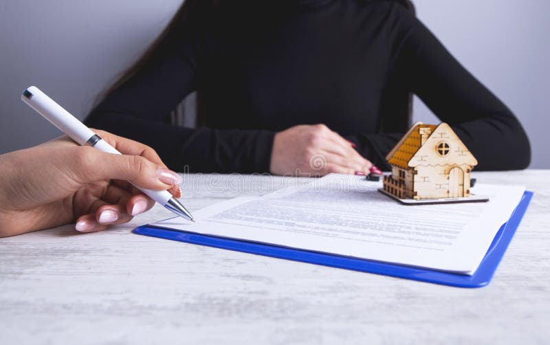 Businesswoman Documents House Stock Image - Image of document, form ...