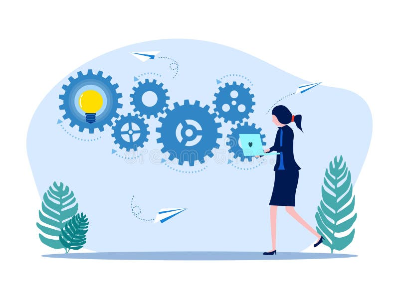 Work Process. Track the Progress of the Project Stock Vector ...