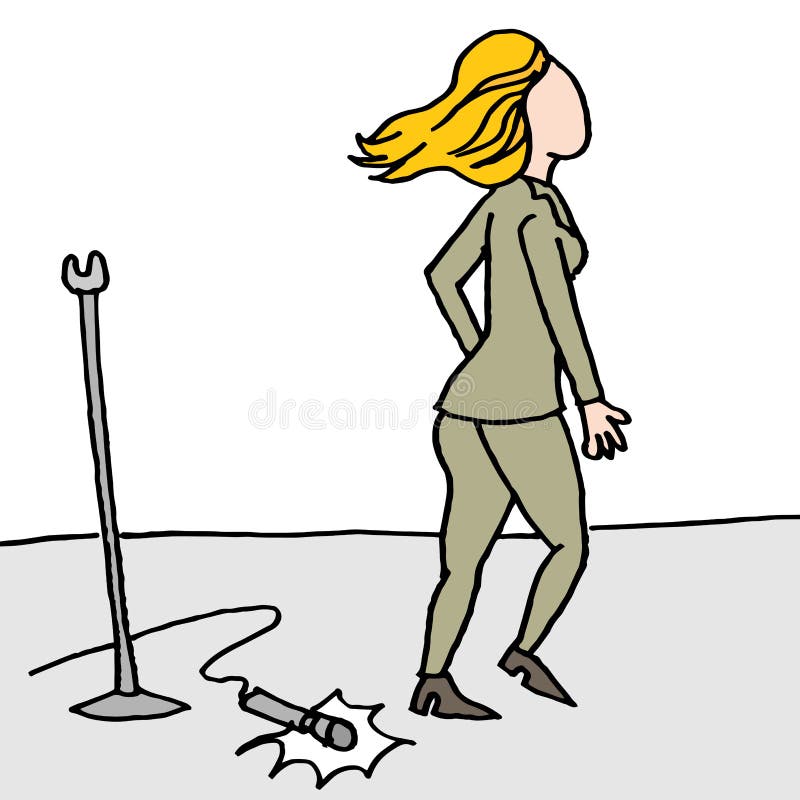 Businesswoman Dropping the Microphone Stock Vector - Illustration of ...