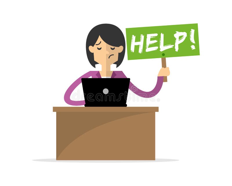 Businesswoman or Employee Need a Help Stock Vector - Illustration of ...