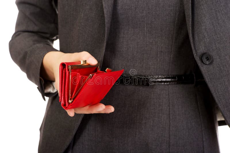 Businesswoman with Empty Wallet. Stock Image - Image of business ...