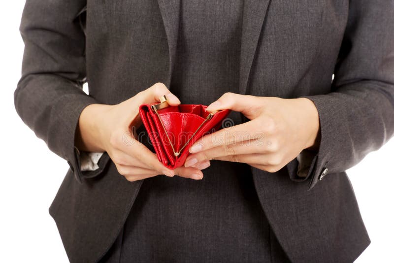 Businesswoman with Empty Wallet. Stock Photo - Image of bankrupt ...
