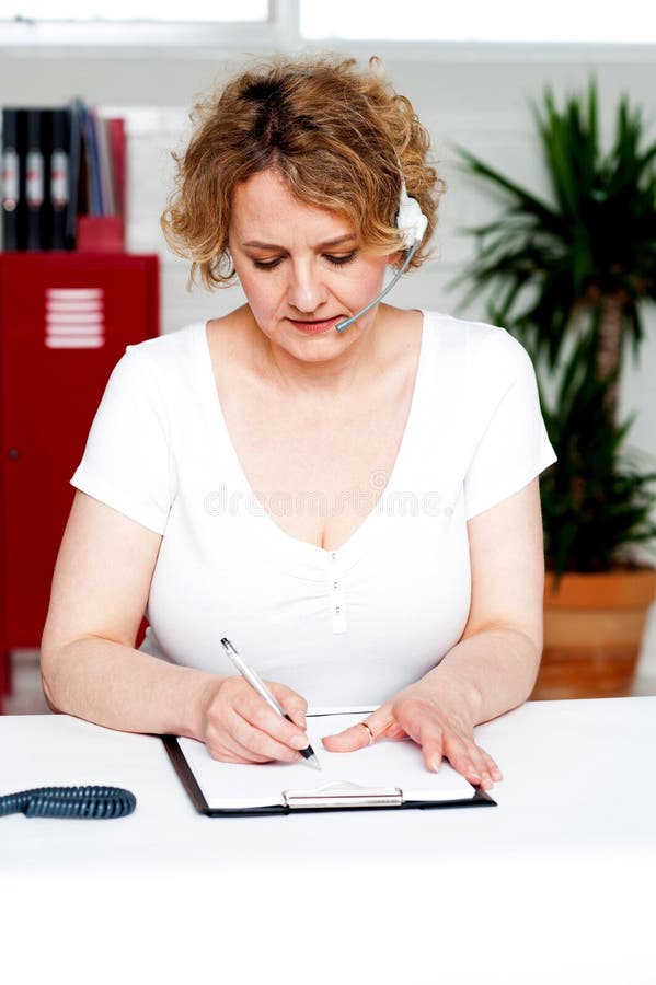 Businesswoman Engrossed in Her Work Stock Image - Image of entrepreneur ...