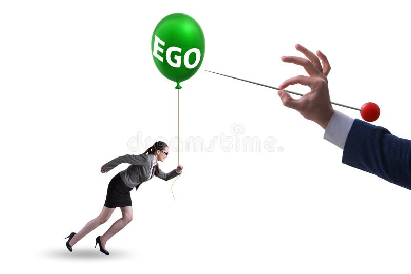 Businesswoman in Excessive Ego Concept Stock Image - Image of human ...
