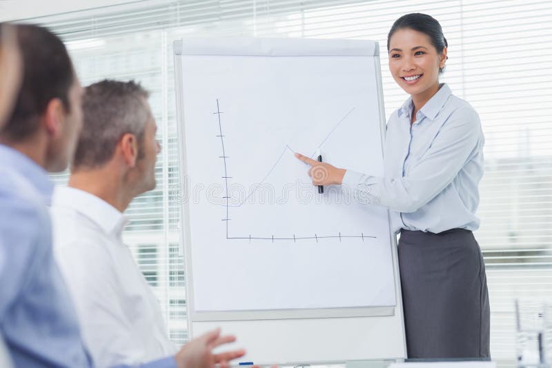 Businesswoman Explaining Graphs during Her Presentation Stock Photo ...