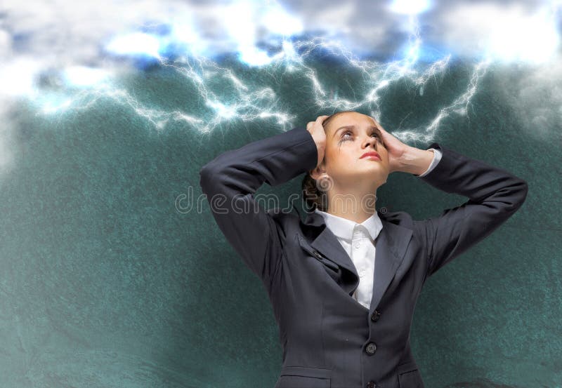 Businesswoman Facing Problems Stock Image - Image of executive, doubt ...