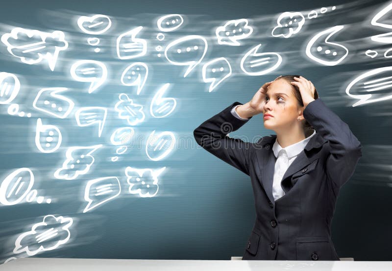 Businesswoman Facing Problems Stock Photo - Image of doubtful, negative ...