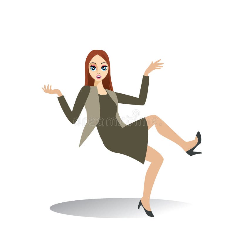Businesswoman Falls Down. Vector Illustration Decorative Design Stock ...
