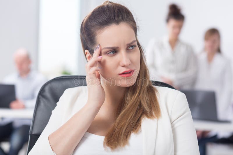 Businesswoman Feeling Bad at Work Stock Photo - Image of sick, employee ...