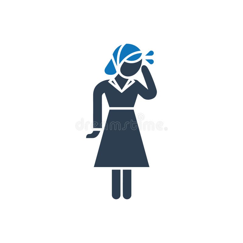 Businesswoman Feeling Sick Icon Stock Illustration - Illustration of ...