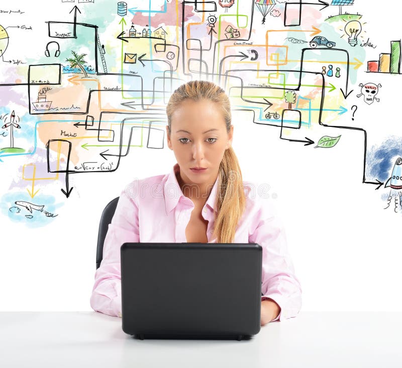 Businesswoman Find a Solution Stock Photo - Image of document, planning ...